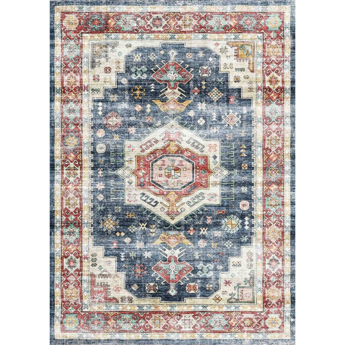 Dilara Multi Color Red Blue Rug – rugmeup